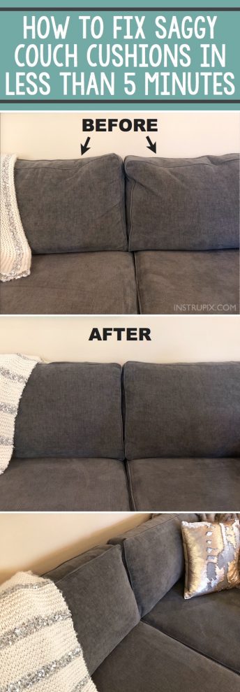 TIP: How To Easily Fix Saggy Couch Cushions - Instrupix