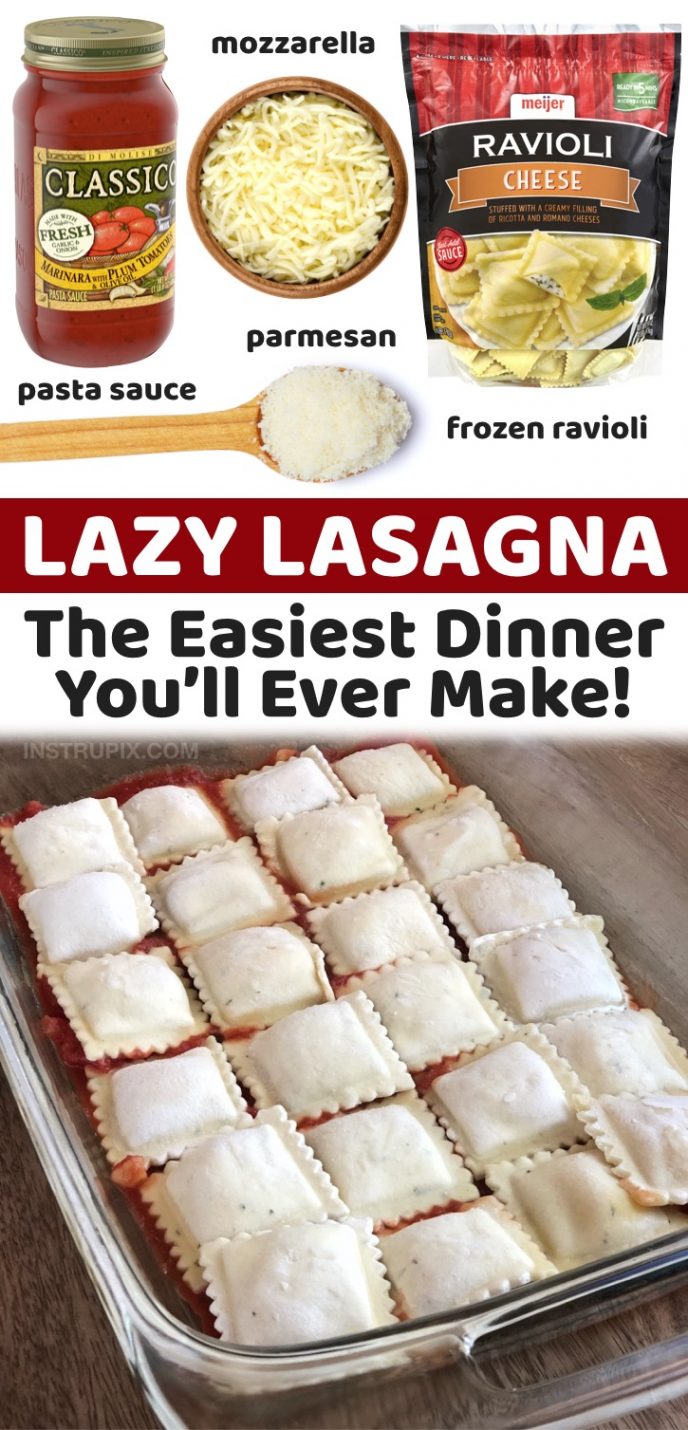 Lazy Lasagna (Easy 3 Ingredient Dinner)