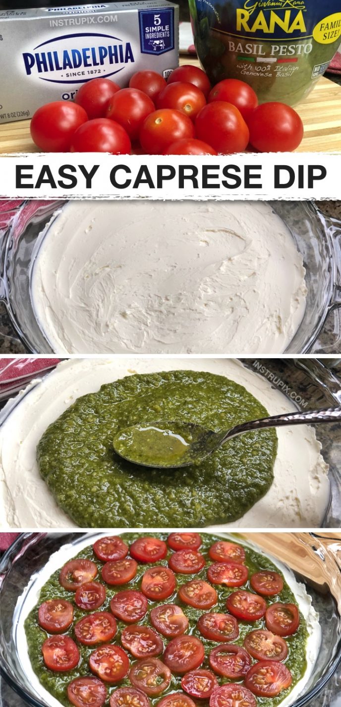 Easy 3 Ingredient Warm Caprese Dip