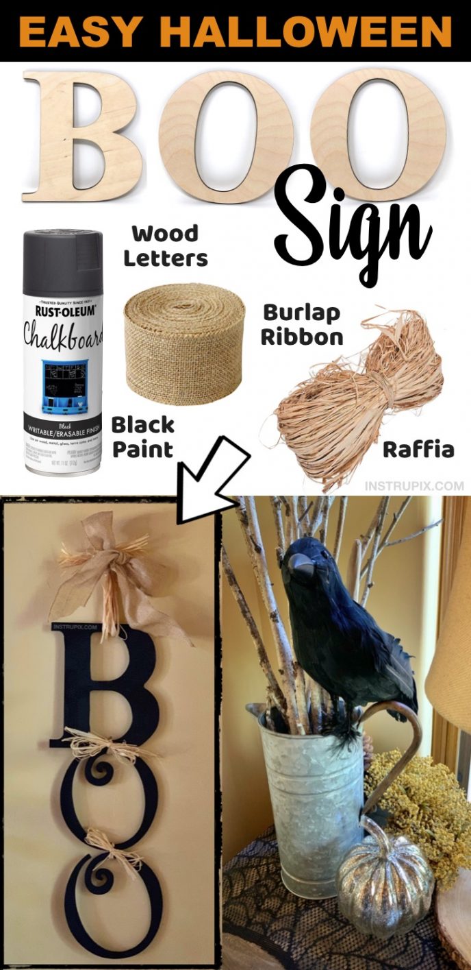 DIY BOO Sign (Easy Halloween Decor Idea)