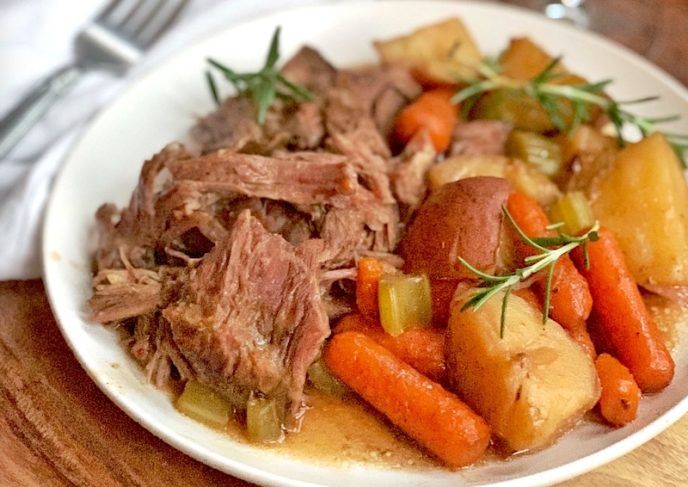 The BEST Easy Slow Cooker Pot Roast (Made with Ranch, Brown Gravy ...