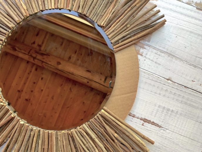 Cheap & Easy DIY Stick Framed Mirror (That looks Expensive!)