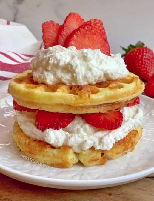 Keto Strawberry Shortcake (Easy Low Carb Chaffle Dessert!)