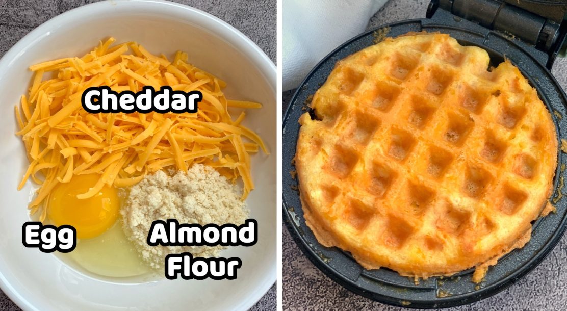 Crispy Keto Cheddar Chaffles (Made with Almond Flour)