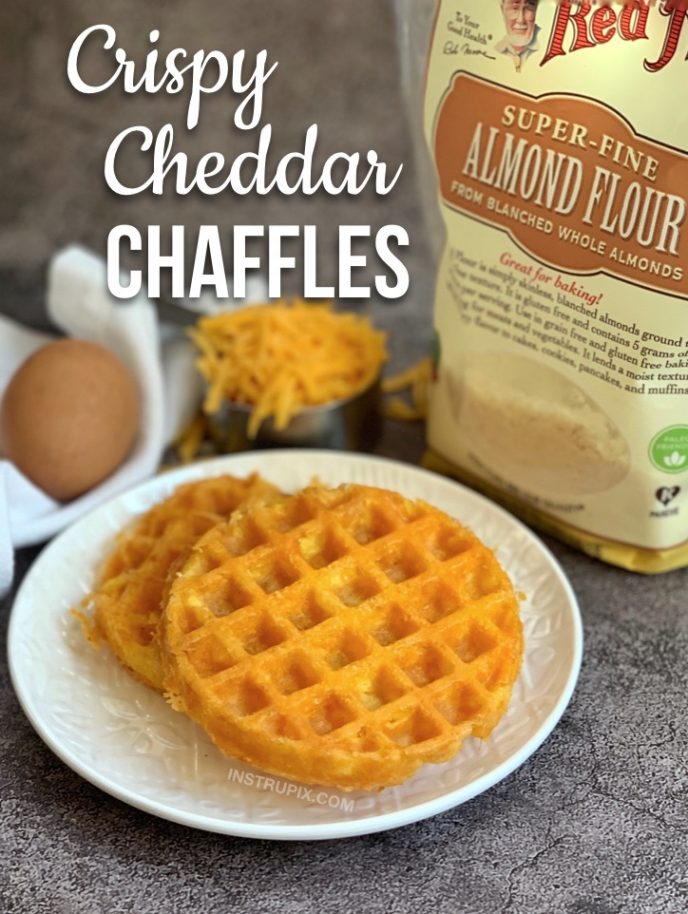 Crispy Keto Cheddar Chaffles (Made with Almond Flour)