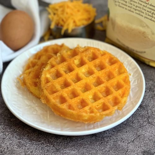Crispy Keto Cheddar Chaffles (Made with Almond Flour)