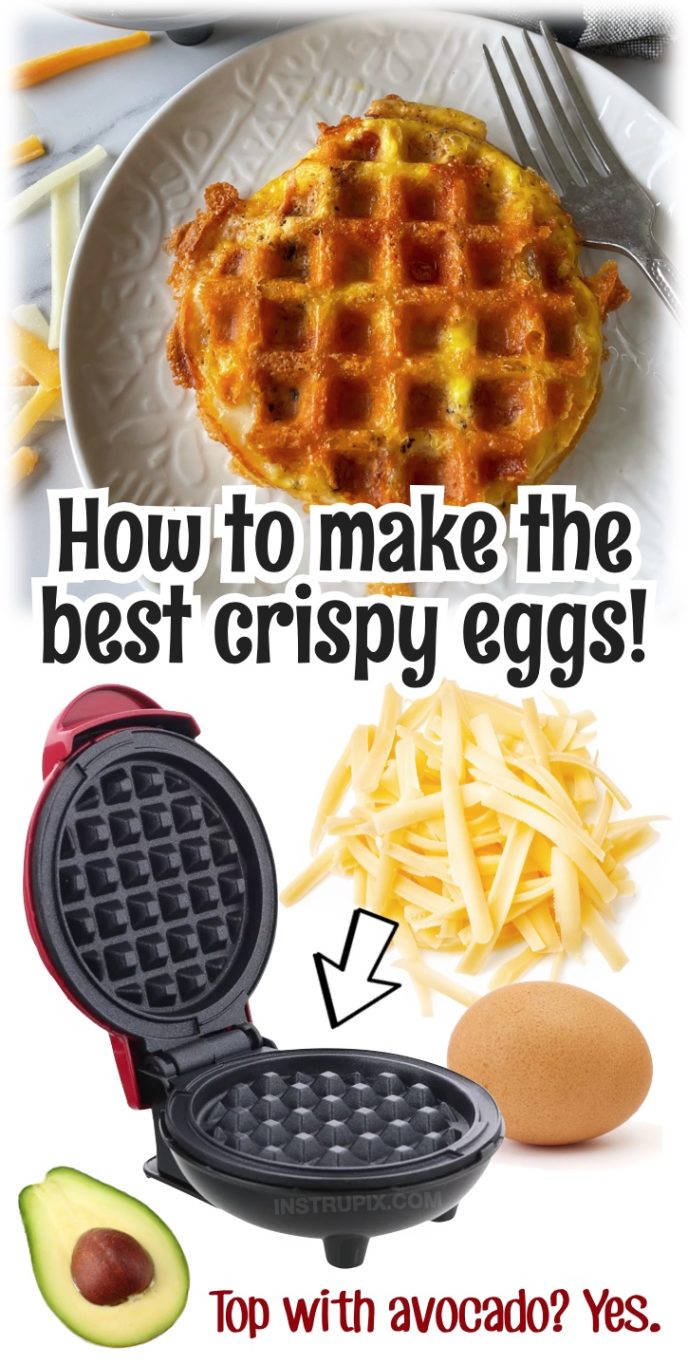 Crispy Cheesy Mini Waffle Maker Eggs (Amazing!!)