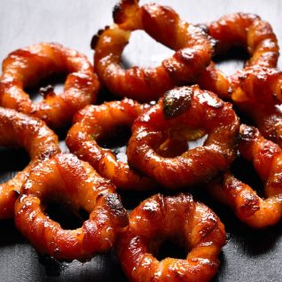 Crispy Bacon Wrapped Onion Rings